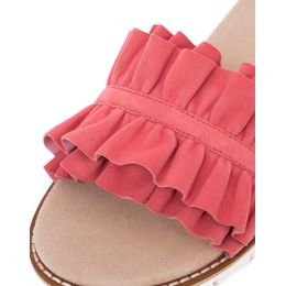 Ara Damen Pantolette "KENT", Gr. 40, pink, Veloursleder, unifarben, Schuhe, Slides, Flats, Sandale mit geraffter Bandage