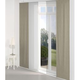 Schiebegardine WIRTH, B:60cm H:145cm, braun, Jacquard, Baumwolle, Polyester, Wohnzimmer, Gardinen, "Torbole"