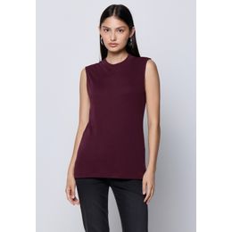 Damen T-Shirt, rot, Gr. 44, STREET ONE STUDIO, unifarben, Web, 50% Baumwolle, 50% Modal, Shirts, im soften Baumwoll-Mix