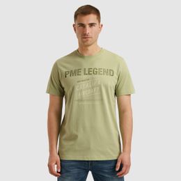 PME-Legend PME LEGEND Herren T-Shirt "Short sleeve r-neck single jersey", grün, Gr. M, bedruckt, unifarben, Jersey, Obermaterial: 100% Baumwolle, Shirts, mit