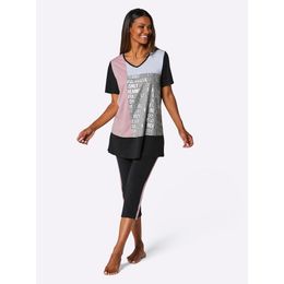 w&auml;schepur W&Auml;SCHEPUR Damen Capri-Pyjama, Gr. 36, rosa, 50% Baumwolle, 50% Viskose, Unterteil:47% Baumwolle, 6% Elasthan, 47% Viskose, Homewear-Sets
