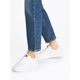 Tommy Jeans Damen Plateausneaker "THE GREENWICH LEATHER", Gr. 40, wei&szlig;, Leder, Lederimitat, Schuhe, Freizeitschuh, Halbschuh, Schn&uuml;rschuh im