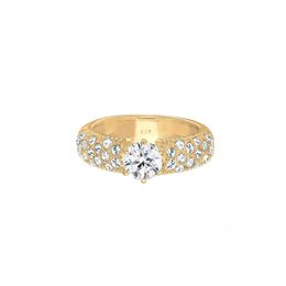 Elli Premium Damen Verlobungsring "Wei&szlig; 925 Sterling Silber, mit Kristallen von Swarovski", 56mm, Silber 925 (Sterlingsilber), 6mm, gold, Silber 925