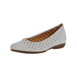 Gabor Damen Ballerina "Gabor Ballerinas Leder", Gr. 40, wei&szlig;, Leder, Schuhe