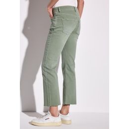 Street One Damen Slim-fit-Jeans, grün, Gr. 33, unifarben, Jeans, 98% Baumwolle, 2% Elasthan, Jeans, 5-Pocket-Style