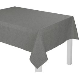 Tischdecke WIRTH, B:190cm L:130cm, grau, Polyester, Tischdecken, "Westport", Made in Germany, Jacquard Dekostoff, Blatt-Design, Pflegeleicht