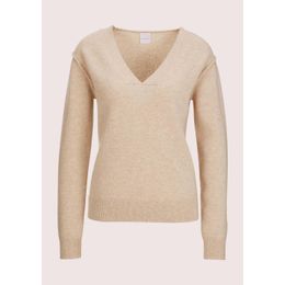 Madeleine Mode MADELEINE Damen Longpullover "Pullover Kurzer V-Pullover mit Good Kaschmir", weiß, Gr. 40, Obermaterial: 90% Schurwolle WV. 10% Kaschmir WS., Pullover