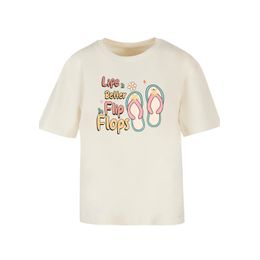 F4NT4STIC Damen T-Shirt "Life Is Better In Flip Flops", wei&szlig;, Gr. XS, Obermaterial: 100% Baumwolle, Shirts, Premium Qualit&auml;t