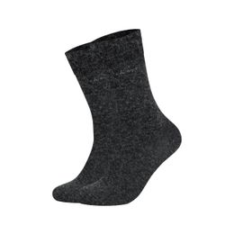 Camano Damen Socken "Socken 2er Pack", Gr. 35anthrazit melange, 51% Lyocell, 21% Wolle, 27% Polyamid, 1% Elasthan, meliert, Socken, 2er Pack Weicher