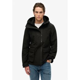 Superdry Herren Outdoorjacke "HOOD ULTIMATE EMB WINDBREAKER", schwarz, Gr. XXL, unifarben mit Farbeinsatz, Web, Obermaterial: 100% Polyester, Jacken