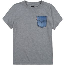 LEVI'S KIDS Jungen T-Shirt "GRAPHIC TEE", grau, Gr. 4, unifarben, Jersey, Obermaterial: 88% Baumwolle, 12% Polyester, Shirts, mit Brusttasche for BOYS
