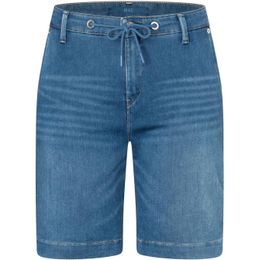 MAC Damen Shorts "JOG ́N SHORT", blau, Gr. 38, unifarben, Web, Obermaterial: 49% Baumwolle, 40% Lyocell, 9% Polyester, 2% Elasthan, Hosen, Sommerhose