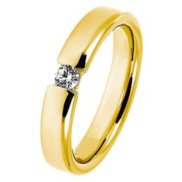 DOOSTI Damen Trauring "Schmuck Geschenk Silber 925 Trauring Ehering Partnerring LIEBE", 54,mit Zirkonia, Silber 925 (Sterlingsilber), 4mm, gold,