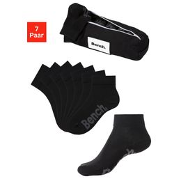 Bench. Herren Kurzsocken, Gr. 43, schwarz, Baumwollmischung, unifarben, Socken, in ansprechendem M&auml;ppchen mit Rei&szlig;verschluss