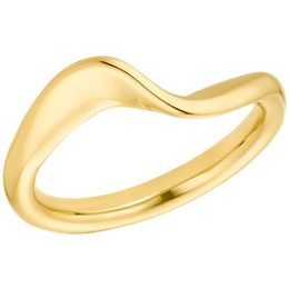s.Oliver Damen Fingerring "Wellen-Design", 56, Edelstahl, 3mm, gold, Edelstahl, Fingerringe