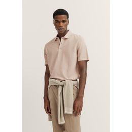 Bugatti Herren Poloshirt, beige, Gr. XXL, unifarben, 85% Baumwolle, 15% Leinen, Shirts, aus Baumwoll-Leinen-Mischung