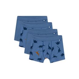 Sanetta Jungen Boxershorts "Boxershort 4er Pack", Gr. 140, blau, Obermaterial: 95% Baumwolle CO. 5% Elasthan EL., Unterhosen