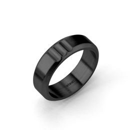 Fynch-Hatton Herren Fingerring "Schmuck Geschenk Edelstahl Ring Curb Kerben", 64, Edelstahl, 7mm, schwarz, Edelstahl, Fingerringe