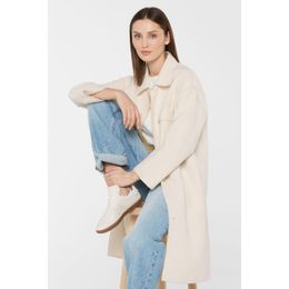 Damen Langjacke, wei&szlig;, Gr. XS, SENSES.THE LABEL, unifarben, Web, Material: 50% Wolle, 50% Polyester, Jacken, mit langem Gehschlitz