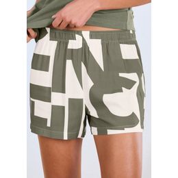 Damen Pyjamashorts, French Connection, Gr. 32, wei&szlig;, Web, Obermaterial: 100% Viskose, gemustert, Hosen, in gewebter Hemdenqualit&auml;t