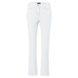 GOLDNER Damen Regular-fit-Jeans "Klassische Jeanshose Carla", weiß, Gr. 42, Obermaterial: 78% Baumwolle CO. 20% Polyester PES. 2% Elasthan EL., Jeans