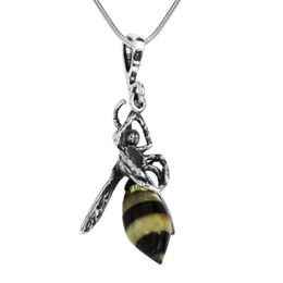 OSTSEE-SCHMUCK Damen Kette mit Anh&auml;nger "OSTSEE-SCHMUCK Kette mit Anh&auml;nger Wespe 28 mm", 45cm, Silber 925 (Sterlingsilber), L: 42, silber, Silber 925