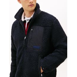 Tommy Hilfiger Herren Sweatjacke "TEDDY FLEECE ZIP THROUGH", schwarz, Gr. L, Fleece, Obermaterial: 62% Polyester, 38% Polyacryl. Futter: 100%