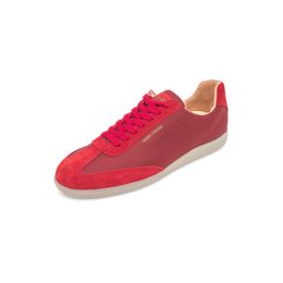Henry Stevens Herren Sneaker "Travis TIS Herrensneaker", Gr. 44, rot, Kalbsvelours, Schuhe, Halbschuh Leder handgefertigt, sportlicher Freizeitschuh