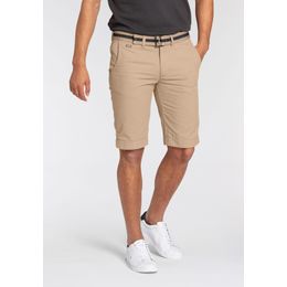 Bruno Banani Herren Chinoshorts, beige, Gr. 40, unifarben, Twill, Obermaterial: 100% Baumwolle, Hosen, inklusive G&uuml;rtel