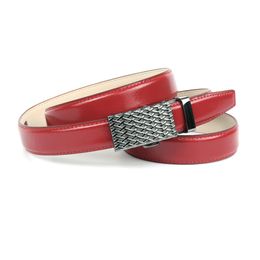 Anthoni Crown Damen Lederg&uuml;rtel, rot, Basic, Gr. 90, unifarben, Leder, G&uuml;rtel, mit silberfarbener Automatik-Schlie&szlig;e in filigranem Flechtdesign