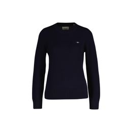 Gant Damen Sweater "Strickpullover CLASSIC COTTON C-NECK", blau, Gr. M, Obermaterial: 100% Baumwolle CO., Sweatshirts