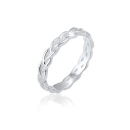 Elli Damen Fingerring "Gedreht Geflochten Zopfmuster 925 Silber", 54mm, ohne Stein, Silber 925 (Sterlingsilber), 3mm, silber, Silber 925