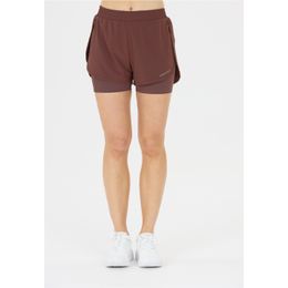 Shorts Endurance "Heddae", Damen, Gr. 36, EURO-Gr&ouml;&szlig;en, dunkelrot, 86% Polyester, 14% Elasthan, unifarben, kurz, Hosen Shorts, mit praktischer Innentight