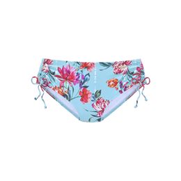 Sunseeker Damen Bikini-Hose "Modern", blau, Gr. 38, bedruckt, floral, Polyamid, Badehosen, seitlich regulierbar