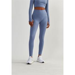 BESHAPED Damen Trainingstights "Femme Force", blau, Gr. M, unifarben, 90% Nylon, 10% Elasthan, Hosen, mit angesagtem Jacquard-Muster