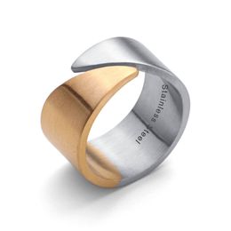 Kingka Damen Fingerring "PASSION", 50, Edelstahl, 11,5mm, gold, Edelstahl, Fingerringe