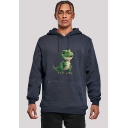 F4NT4STIC Herren Kapuzenpullover "S&uuml;&szlig;er gr&uuml;ner Dino", blau, Gr. XS, Obermaterial: 65% Baumwolle, 35% Polyester, Pullover, Premium Qualit&auml;t