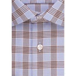 Seidensticker Herren Businesshemd "Regular", braun, Gr. 45, kariert, 100% Baumwolle, Hemden, Regular 1/1 Kentkragen Karo