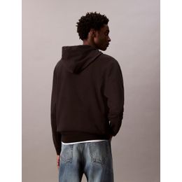 Herren Kapuzensweatshirt "400GSM TERRY BADGE HOODIE", schwarz, Gr. S, Calvin Klein Jeans, unifarben, Sweatware, Obermaterial: 90% Baumwolle, 10%