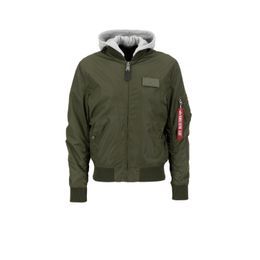 Herren Bomberjacke "MA-1 TT Hood Light", grün, Gr. S, Alpha Industries, Obermaterial: 100% Nylon, Futter: 100% Nylon, Kapuze: 75% Baumwolle, 25%