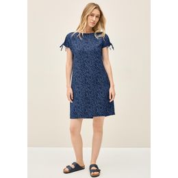 Cecil Damen Sommerkleid, blau, Gr. L, bedruckt, Stoff, 88% Viskose, 12% Polyamid, Kleider, knielang