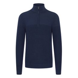 11 Project Herren Strickfleece-Pullover "Strickpullover PRAdam", blau, Gr. M, Obermaterial: 100% Baumwolle CO., Pullover