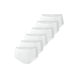 Schiesser Damen Slip "Slip 6er Pack", Gr. XXL, wei&szlig;, Obermaterial: 95% Baumwolle CO. 5% Elasthan EL., Unterhosen