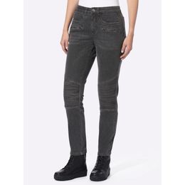 Heine Damen Bequeme Jeans, schwarz, Gr. 42, unifarben, 99% Baumwolle, 1% Elasthan, Jeans