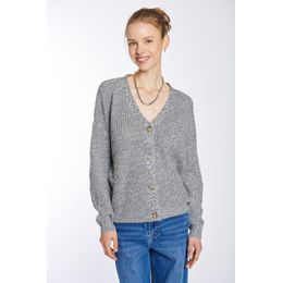 Haily's HAILY&rsquo;S Damen Strickjacke "LS P CD Pi44pa", grau, Gr. XL, meliert, Strick, Obermaterial: 94% Polyester, 3% Elasthan, 3% Nylon, Strickjacken