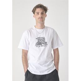 T-Shirt Cleptomanicx "Classic Tee Got the Goods", Herren, Gr. L, weiß, 100% Baumwolle, bedruckt, normal, Rundhals, Shirts, mit lockerem Schnitt