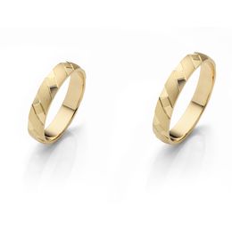 Firetti Damen Trauring "Schmuck Geschenk Gold 375 Hochzeit Ehering Partnerring "LIEBE"", 68, Gelbgold 375, 4mm, gold, Gelbgold 375, Fingerringe, Made