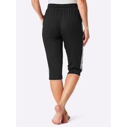 feel good Damen Caprihose, Gr. 36, schwarz, grau-meliert 88%Baumwolle, 12%Polyester% 2 Teile mit untersch. Material, 100% Baumwolle, unifarben, Hosen