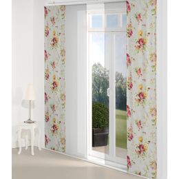 Schiebegardine WIRTH, B:60cm H:175cm, rot, Polyester, Wohnzimmer, Gardinen, "MONTROSE", inkl. Beschwerungsstange