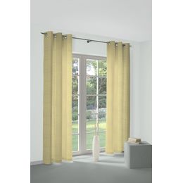 Vorhang WIRTH, B:132cm H:225cm, gelb, Jacquard, Polyacryl, Polyester, Wohnzimmer, Gardinen, "Niederau"